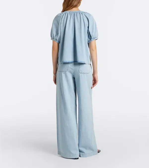 FRAME The Offshore Cotton-blend Wide-leg Pants