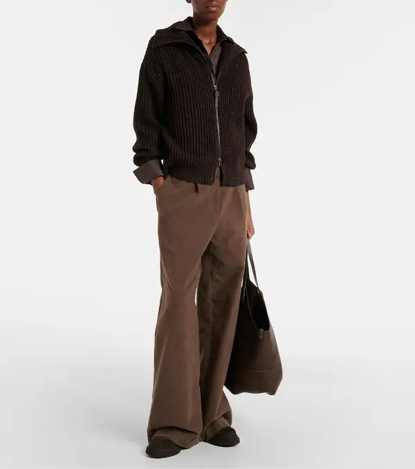 Brunello Cucinelli Monili Zip-up Sweater