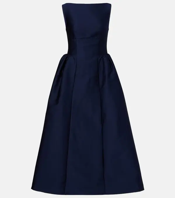 Roland Mouret Taffeta Midi Dress - Blue