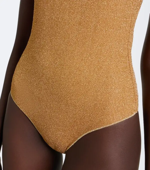 Oseree Lumière Beaded One-piece Swimsuit - Gold