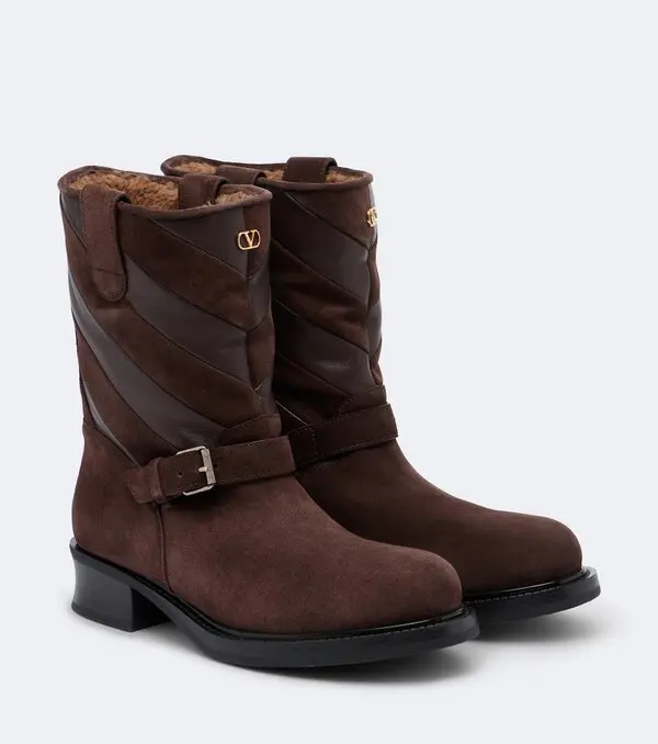 Valentino Garavani Suede Ankle Boots - Brown