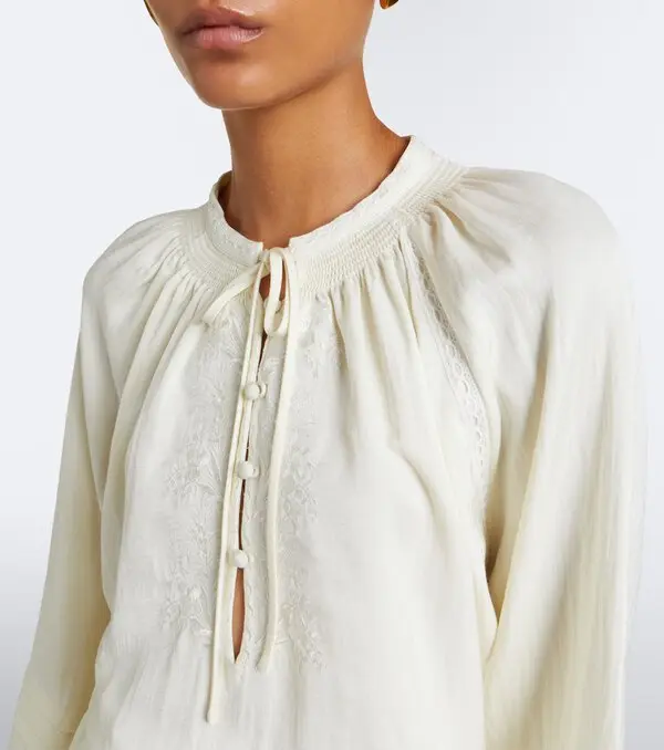 XU ZHI Oversized Embroidered Blouse