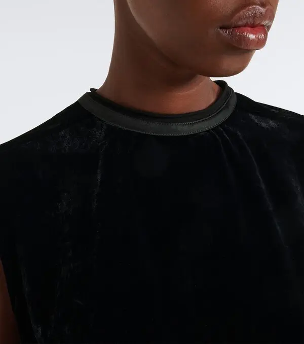 Rick Owens Draped Velvet Top - Black