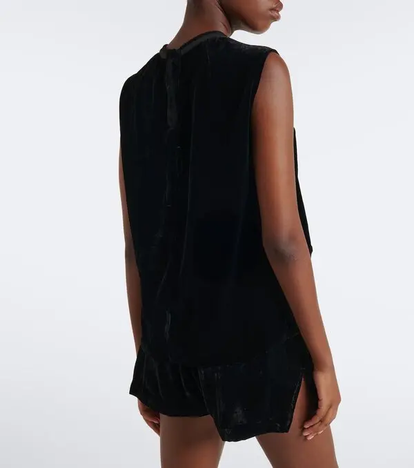 Rick Owens Draped Velvet Top - Black