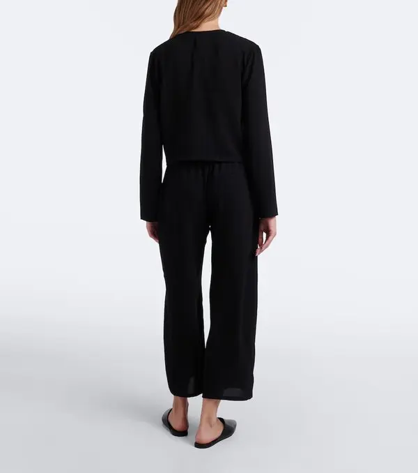 LESET Cropped Wide-leg Trousers