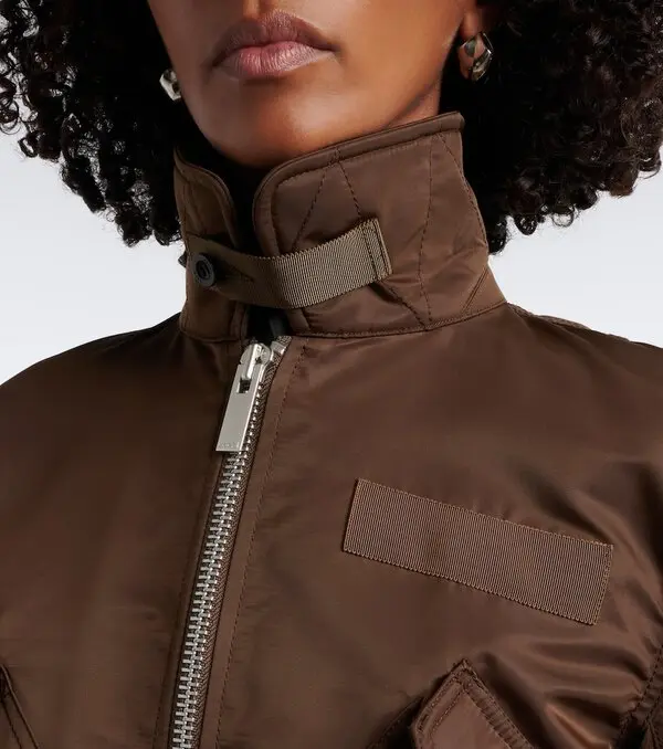Sacai Layered Technical Bomber Jacket - Brown