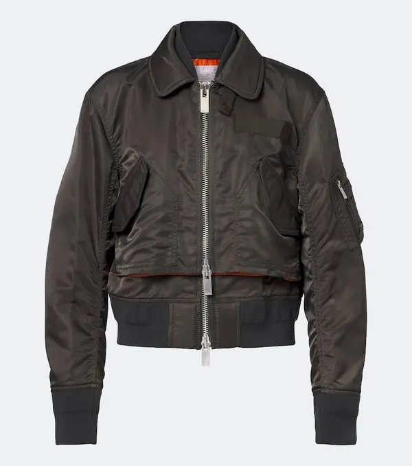 Sacai Layered Technical Bomber Jacket - Green