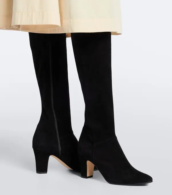 Manolo Blahnik Suede Knee-high Boots - Black
