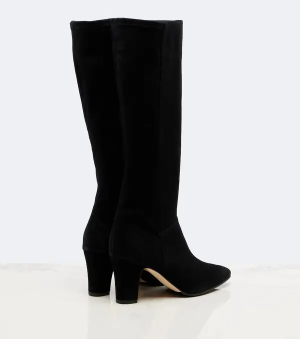 Manolo Blahnik Suede Knee-high Boots - Black