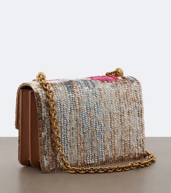 Valentino Garavani Vain Small Sequined Floral Shoulder Bag