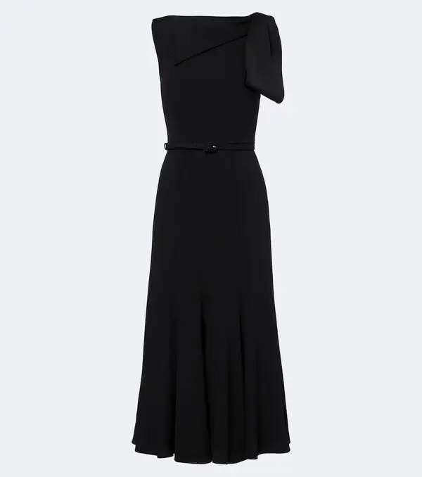 Roland Mouret Bow-detail Belted Midi Dress - Black