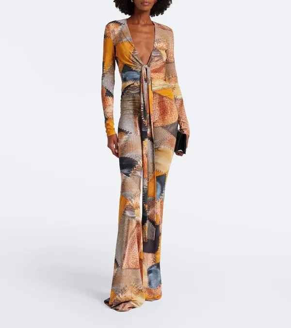 Roberto Cavalli Trompe L'oeil Flared Jumpsuit