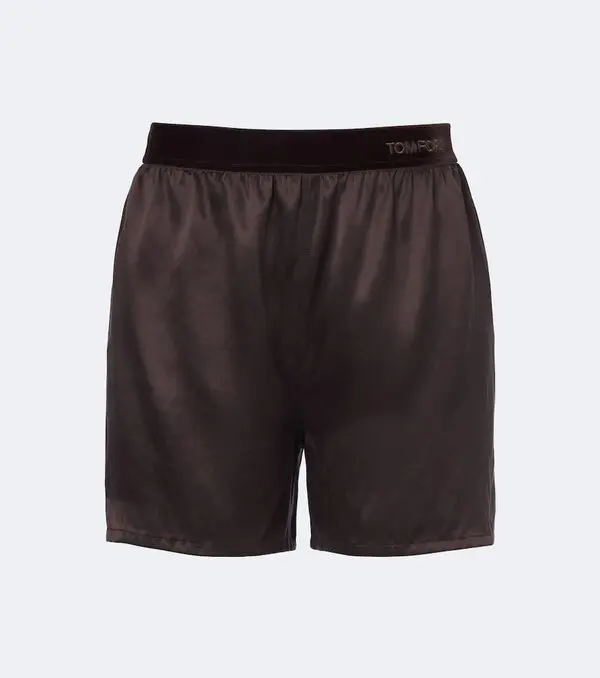 TOM FORD Silk Shorts - Brown