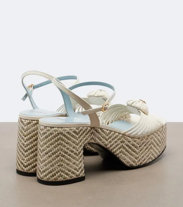 Valentino Garavani C?ur Royal Leather Platform Sandals