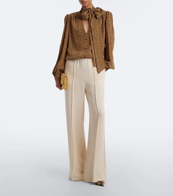 Valentino Garavani Cady Couture Wide-leg Pants