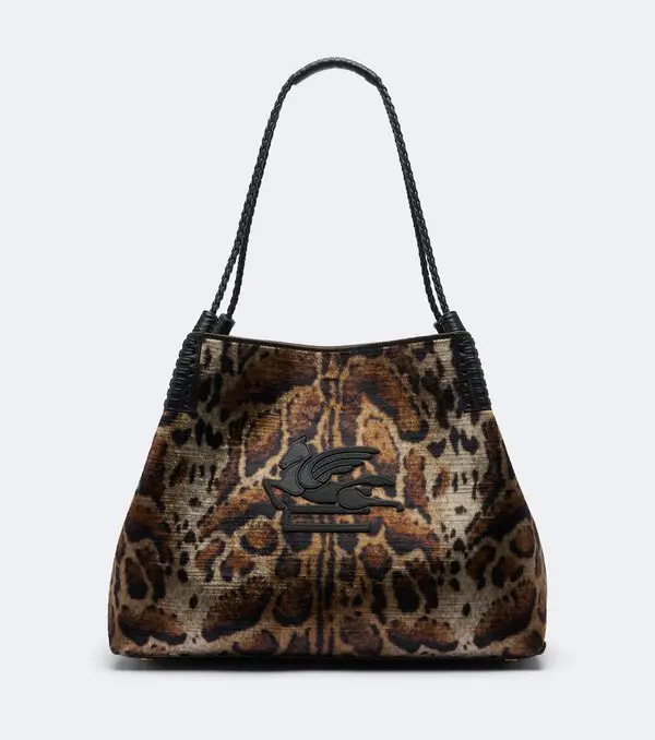 Etro Leopard-print Velvet Tote Bag - Multicoloured
