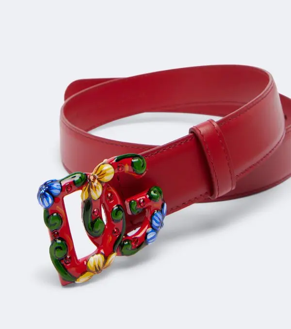 Dolce & Gabbana Dg Embellished Leather Belt