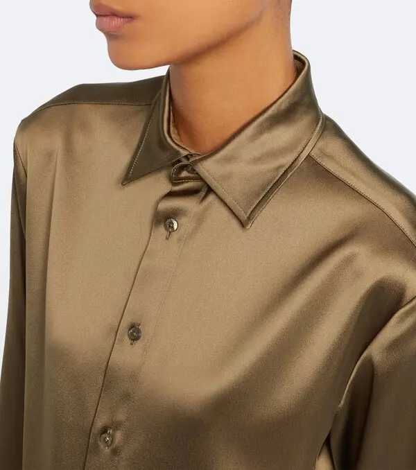 Ralph Lauren Adrien Satin Shirt - Green