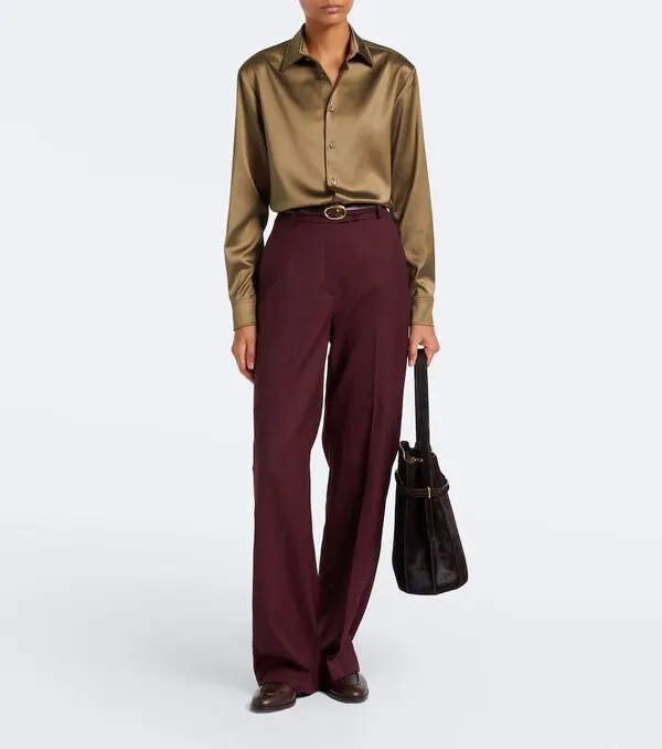 Ralph Lauren Adrien Satin Shirt - Green