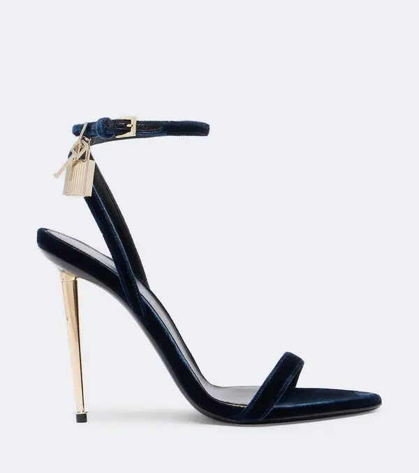TOM FORD Padlock Velvet Sandals