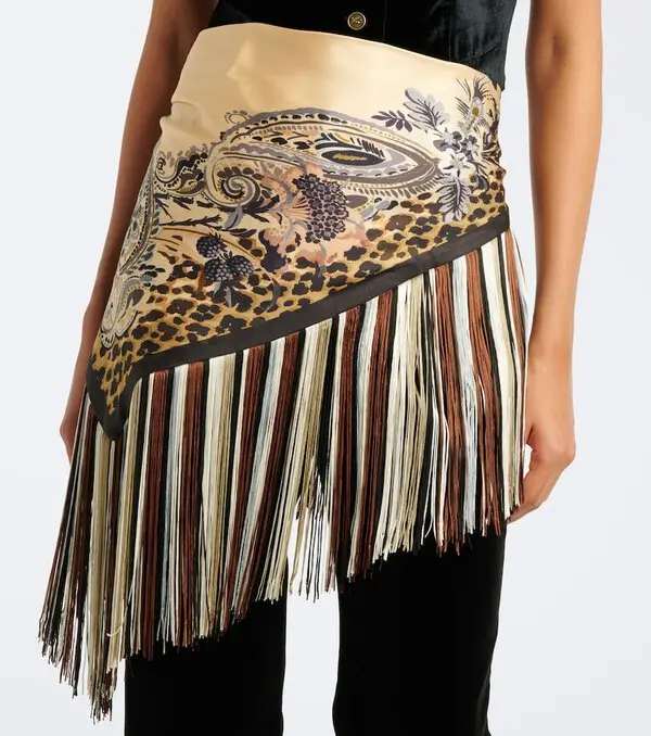 Etro Fringed Printed Silk Twill Scarf