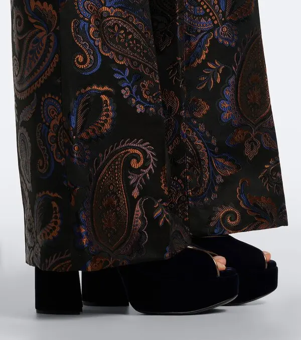 Etro Velvet Platform Sandals - Blue