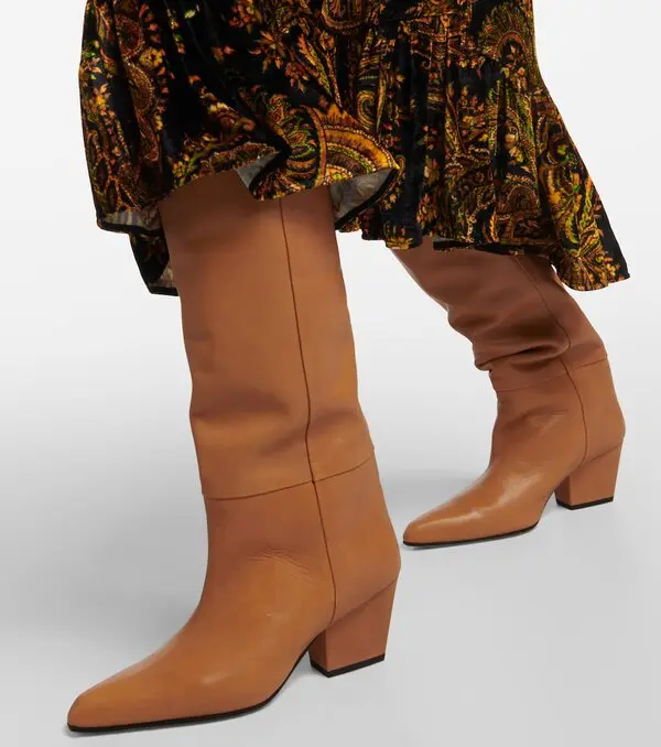 Paris Texas Jane Leather Knee-high Boots - Black