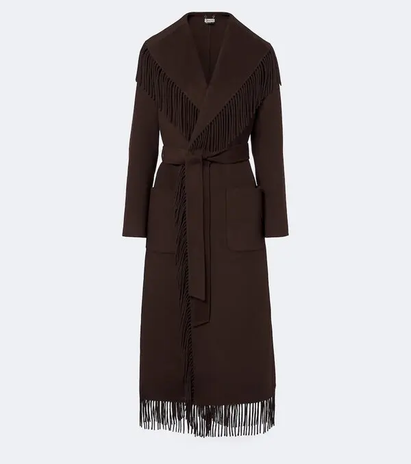 Simkhai Fringed Wool-blend Coat - Brown