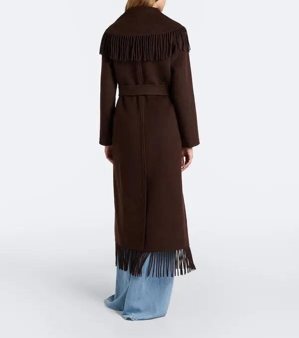 Simkhai Fringed Wool-blend Coat - Brown