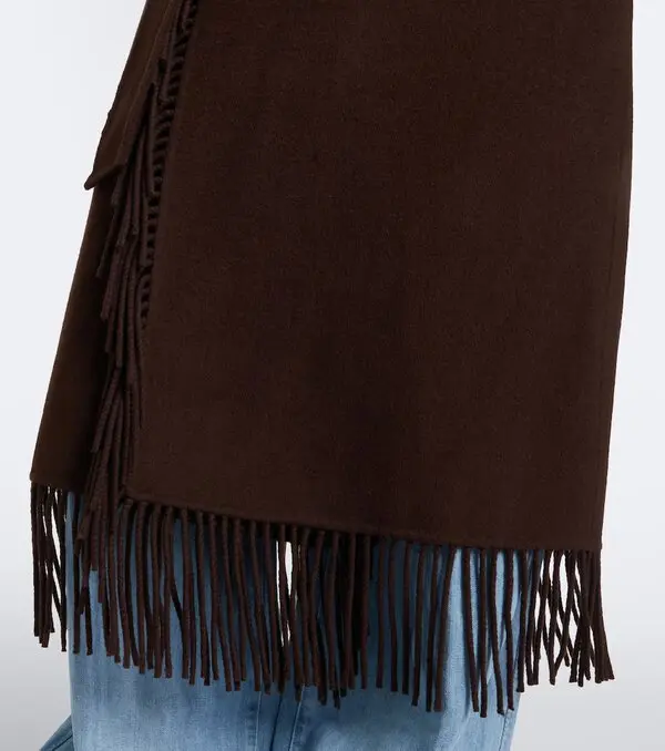 Simkhai Fringed Wool-blend Coat - Brown