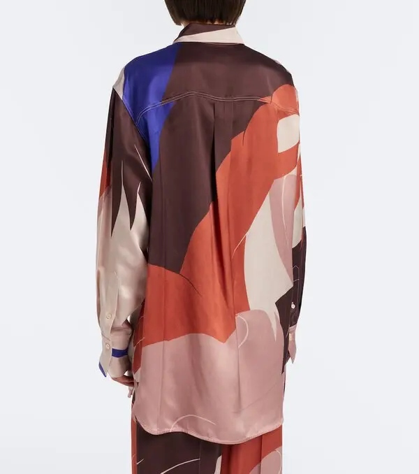 Victoria Beckham Printed Crêpe Satin Shirt