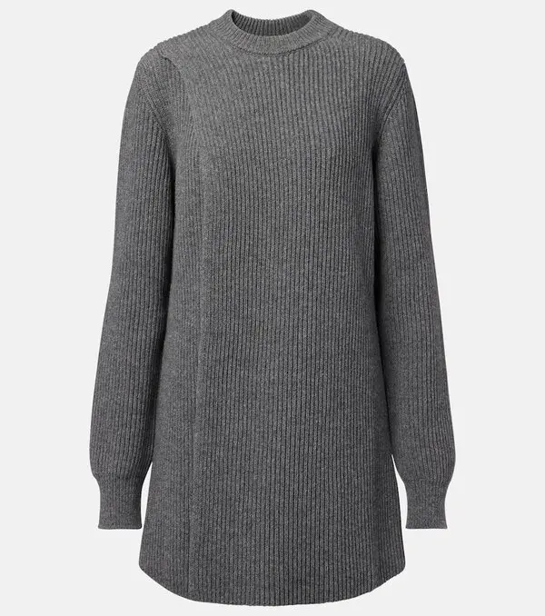 JIL SANDER Ribbed-knit Wool Sweater - Grey
