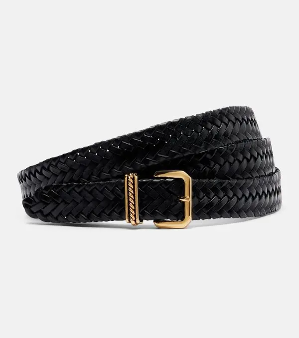 Etro Woven Leather Belt - Black