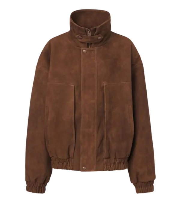 Magda Butrym Suede Bomber Jacket - Brown