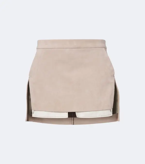Rick Owens Suede Mini Skirt - Beige