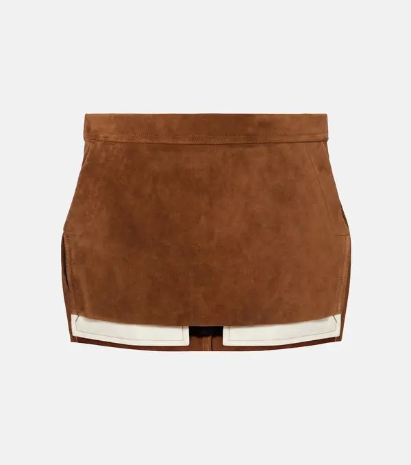 Rick Owens Suede Mini Skirt - Brown