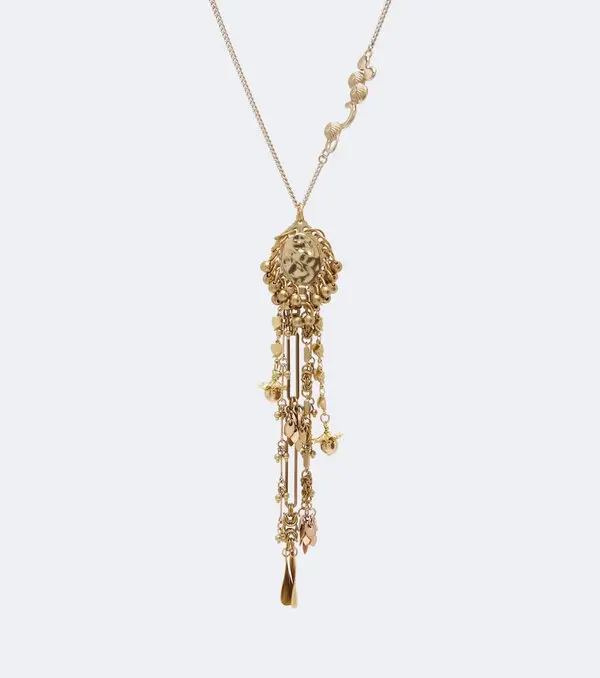 Dries Van Noten Embellished Pendant Necklace - Gold