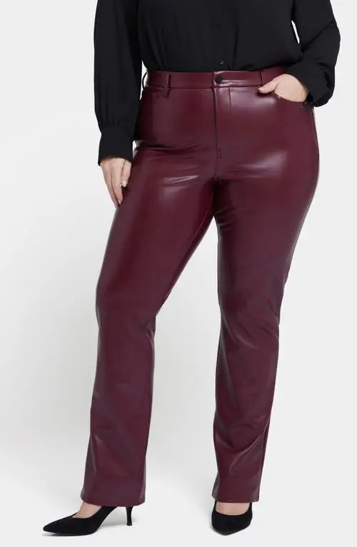 NYDJ Sculpt Her Marilyn Faux Leather Straight Leg Pants - Tavern