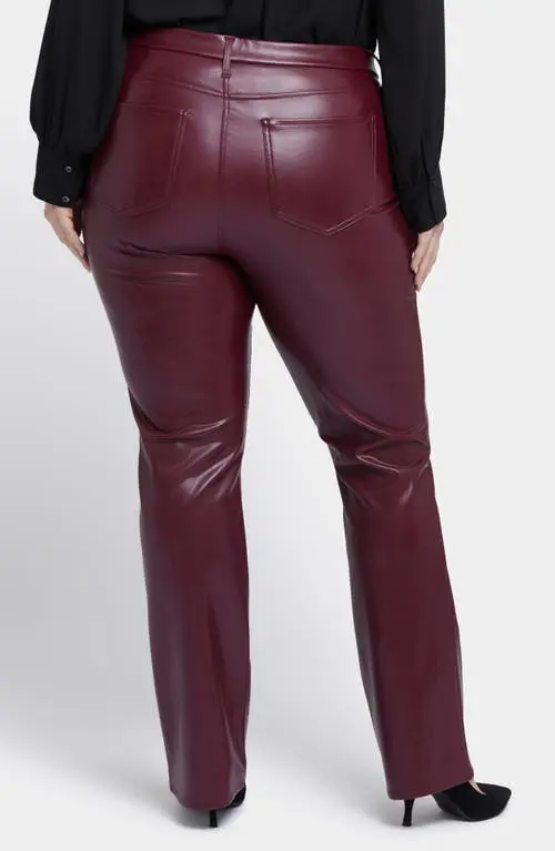 NYDJ Sculpt Her Marilyn Faux Leather Straight Leg Pants - Tavern
