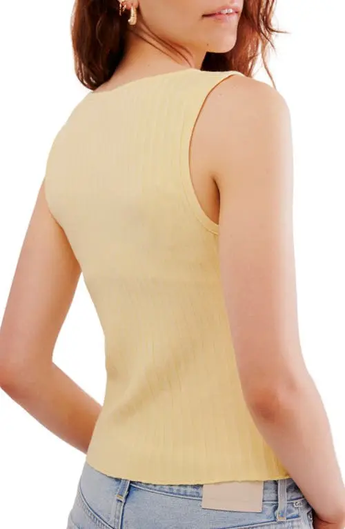 Free People Tilly Rib Button-up Top - Mellow Yellow