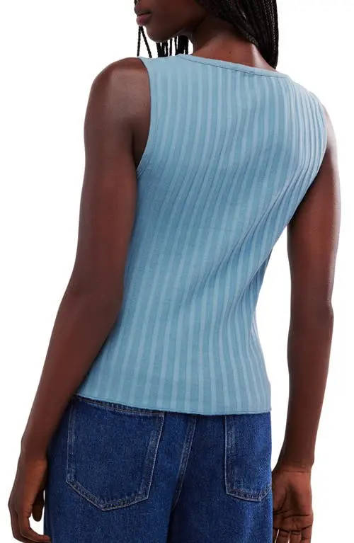 Free People Tilly Rib Button-up Top - Ocean View