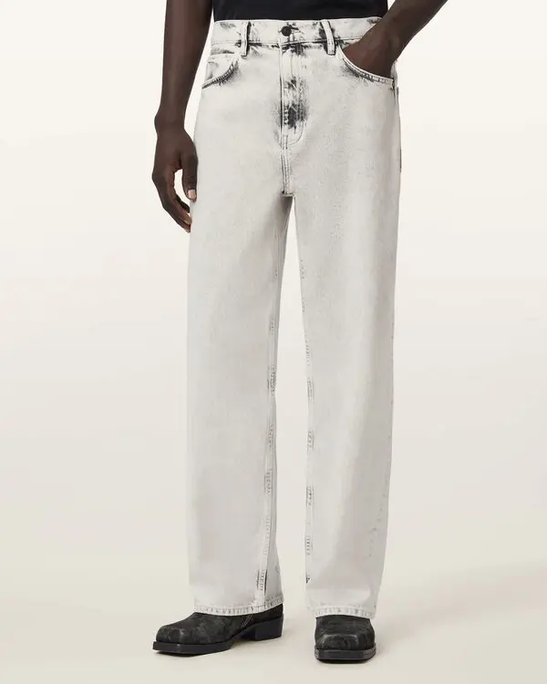 ALLSAINTS Lenny Wide Leg Denim Jeans - Grey