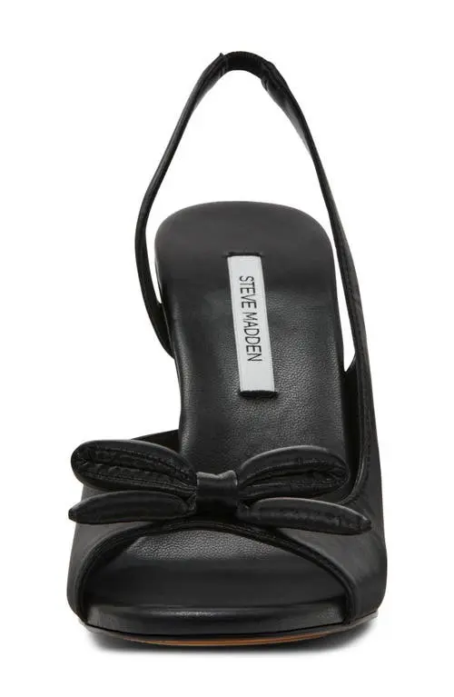 Steve Madden Flounce Slingback Sandal - Black Satin