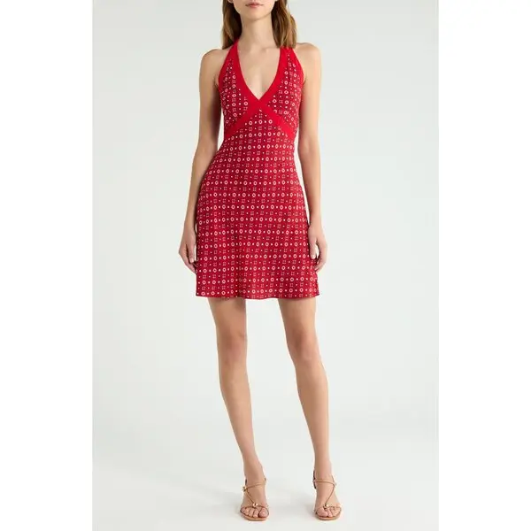 REFORMATION Wrenley Halter Mini Dress - Bandana