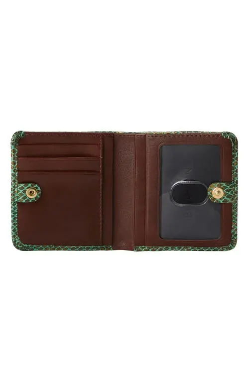 Brahmin Jane Snakeskin Embossed Leather Bifold Wallet