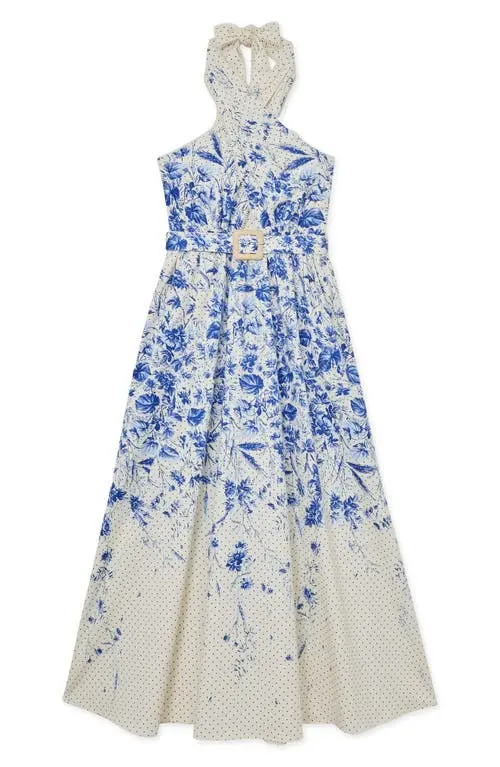 REISS Amaya Belted Halter Maxi Dress