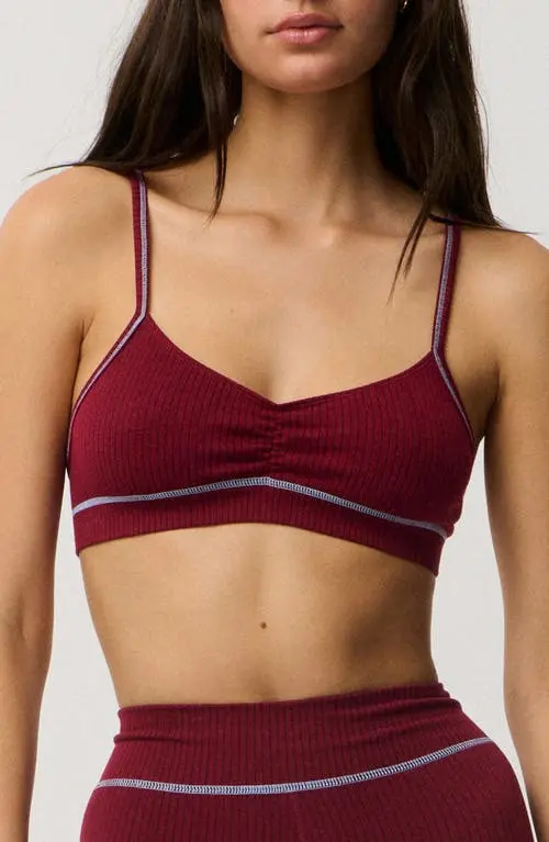 Rip Curl Ribbed Knit Crop Top - Plum