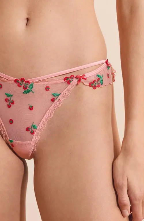 ETAM Tomato Love Embroidered Ruffle String Thong