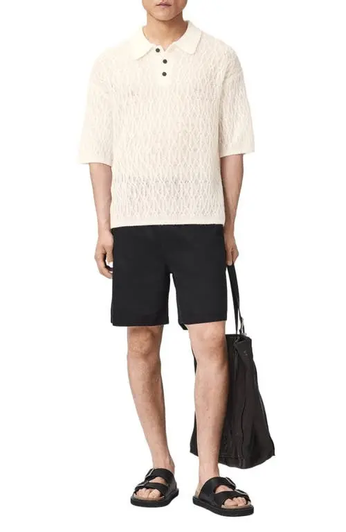 ALLSAINTS Cyclone Textured Short Sleeve Polo - Ecru White