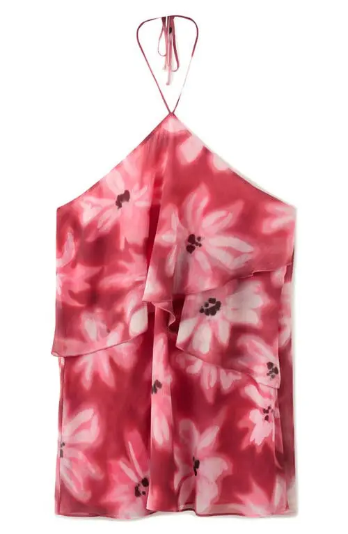 Mango Floral Printed Halterneck Dress